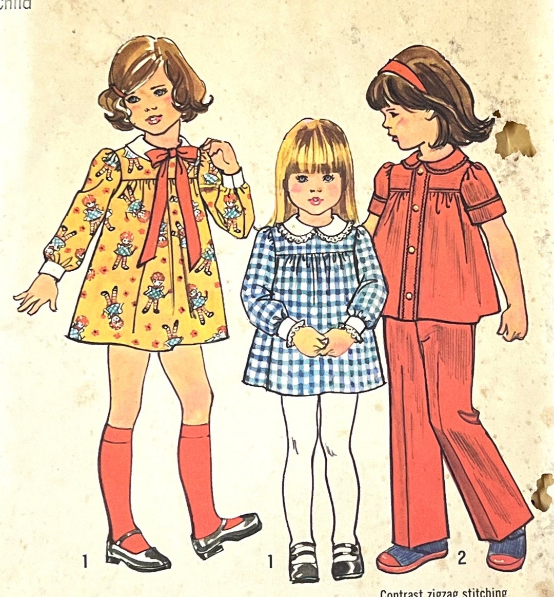 Simplicity 7063 Children's/girls' Smock Dress or Top and Pants/size 6 ...