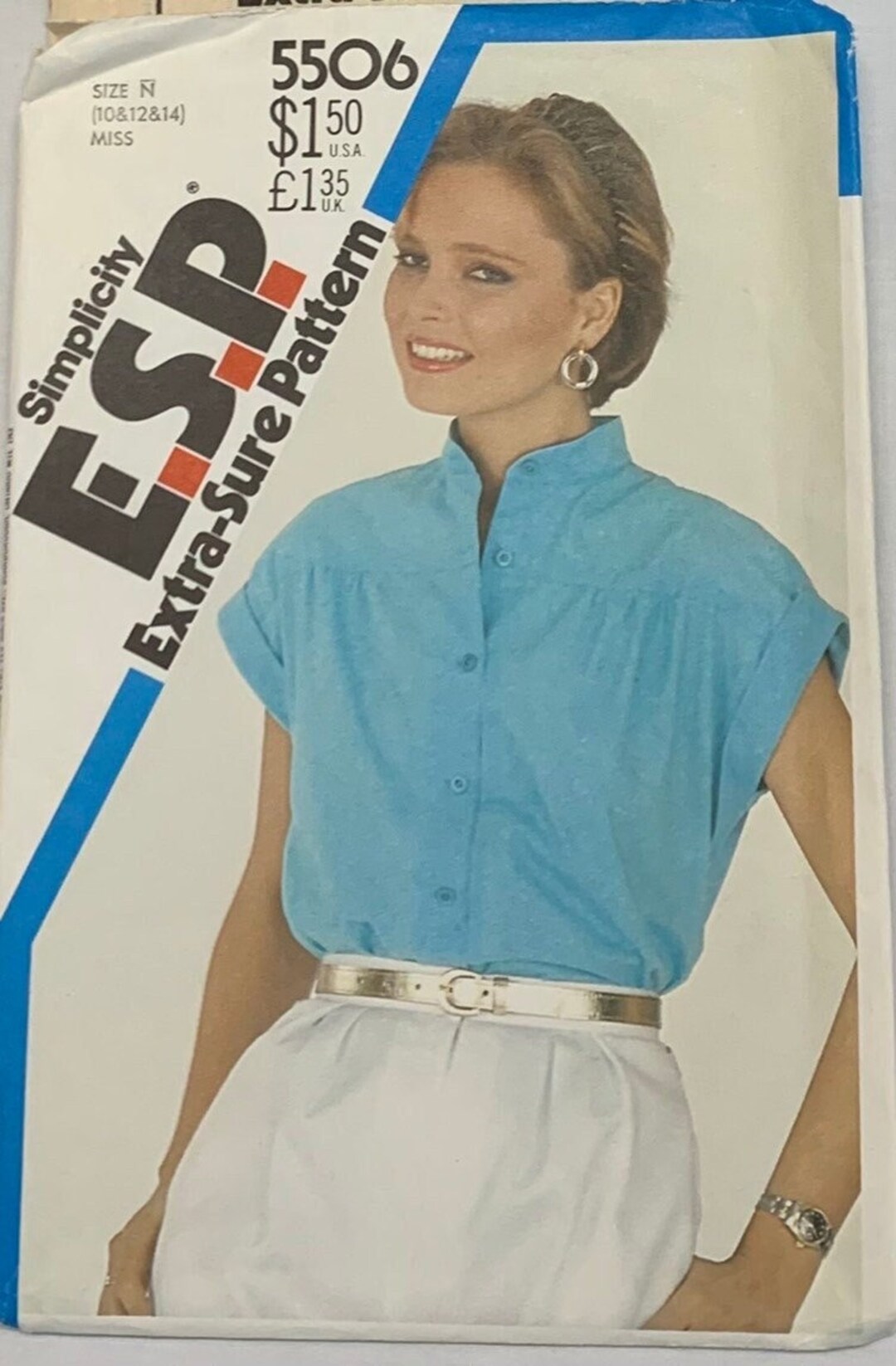 Simplicity E.S.P. 5506 Misses' Blouse Sewing Pattern/1990's Blouse ...