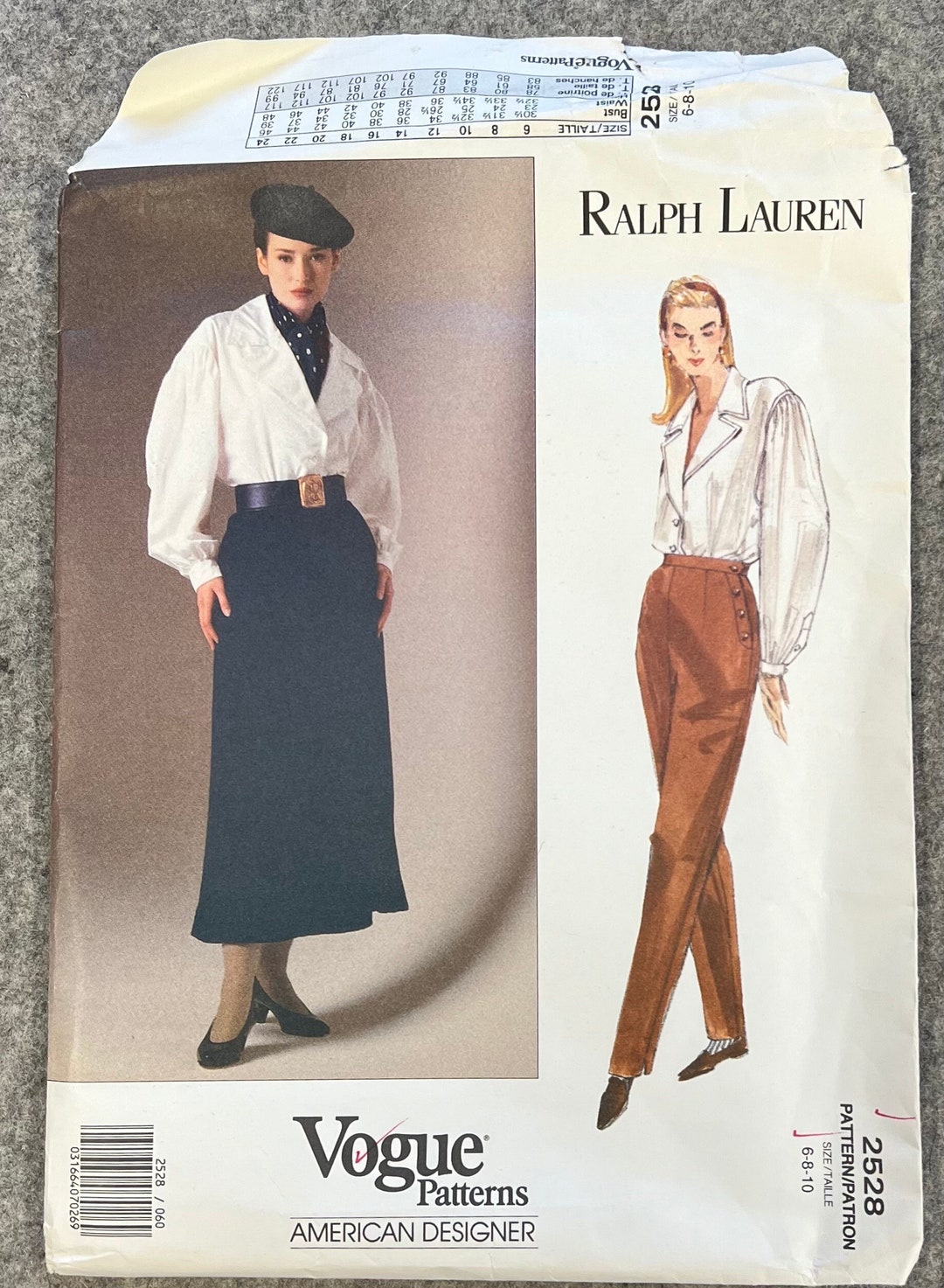 Vogue 2528 Misses' Blouse, Skirt and Pants - Vogue American Designer ...