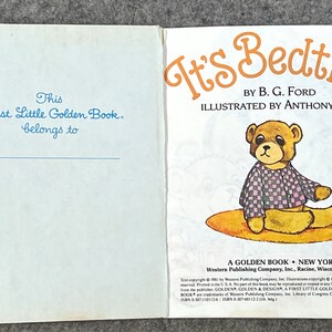 IT'S BEDTIME A First Little Golden Book 10135-12 by B.G. Ford ...