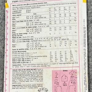 Simplicity 7239 Toddler's Dress in Two Lengths and Pants - Etsy