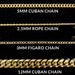 18K Gold Necklace - Mens Gold Chains - Cuban / Figaro / Rope Chain ...