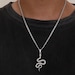 18K Gold Necklace, Gold Snake Pendant Necklace, Mens Chain Snake ...