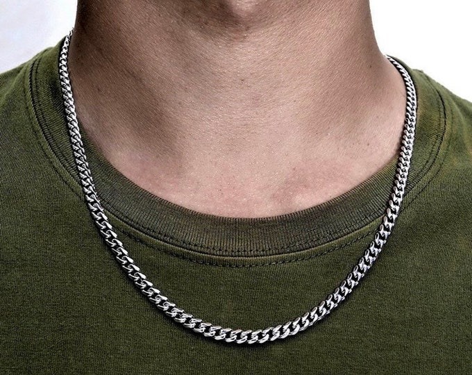 Waterproof Thick Cuban Chain Necklace for Men / 7mm 316L Stainless ...
