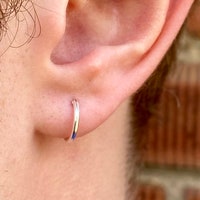Single Unisex Men's Silver Hoop Earring - Kaholo - Etsy