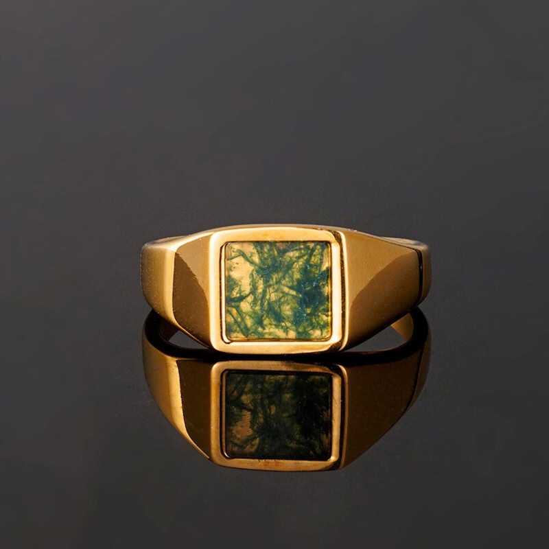 Green and Gold Gem Ring - Etsy UK