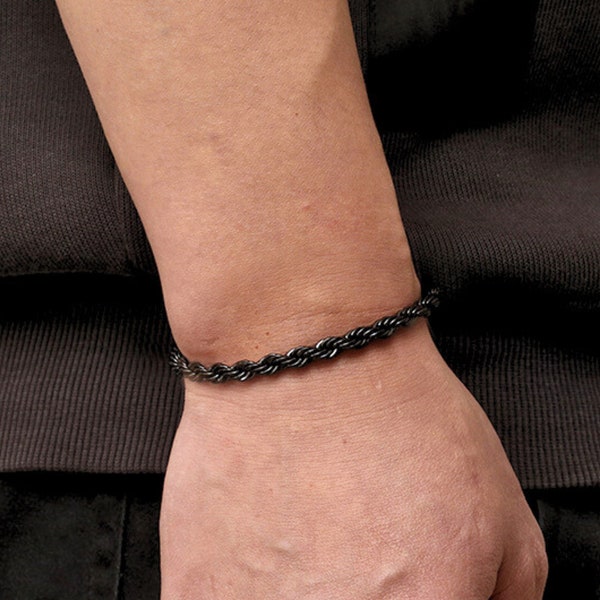 Black Rope Bracelet - Etsy