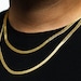 23K Gold Flat Snake Necklace - 5mm Gold Chain - Greek Key Pattern Chain ...