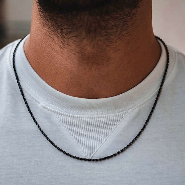 Black Rope Necklace - Etsy