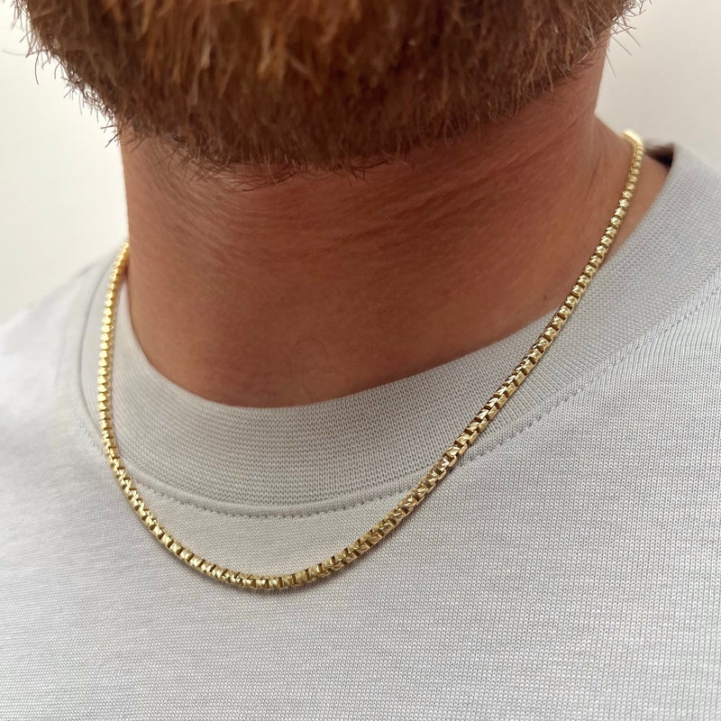 Mens Box Chains Necklace - Etsy