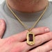 Mens Necklace - 18K Gold Large Red Pendant Necklace for Men - Mens ...