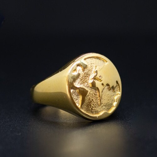 Mens Gold Ring 18k Gold Signet Ring Men Gold Man Ring - Etsy