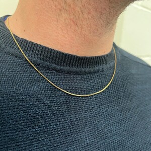 Gold Box Chain, 18K Gold Chain Necklace, Mens Gold Thin Box Chain, Gold ...