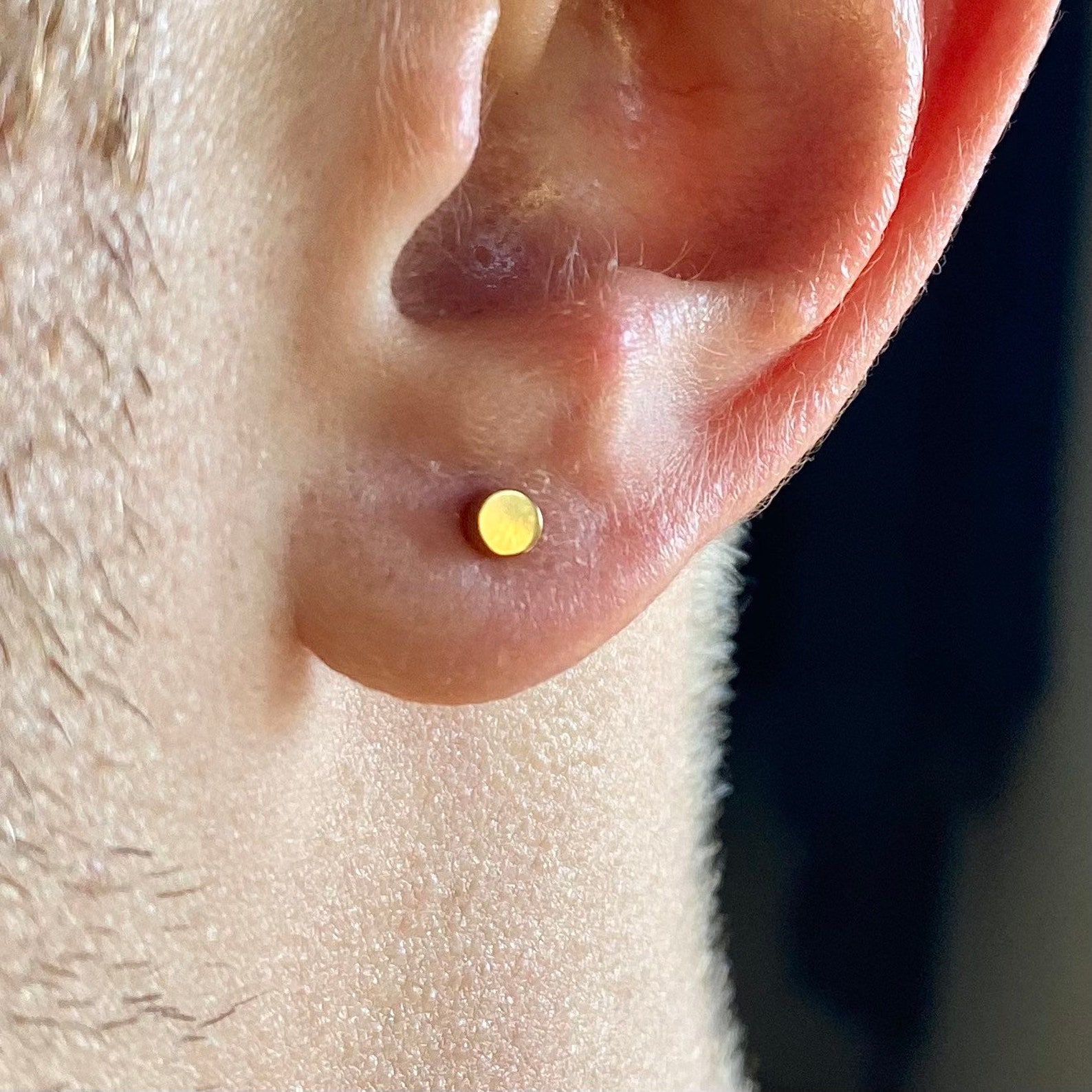 Mens Earrings - 18K Gold Stud Earrings Men, Minimalist Male Earring ...