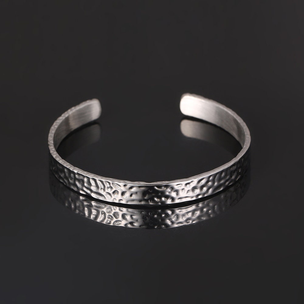 Mens Cuff Bracelet, 18K Gold Bangle Cuff Bracelets for Men, Hammered ...