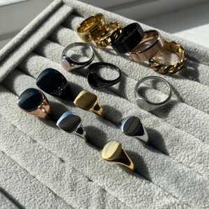 Mens Ring - Silver Index Finger Rings - Signet Ring Men - Square Silver ...