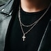 Silver Cross Necklace for Men, Silver Mens Cross Necklace, Small 925 ...