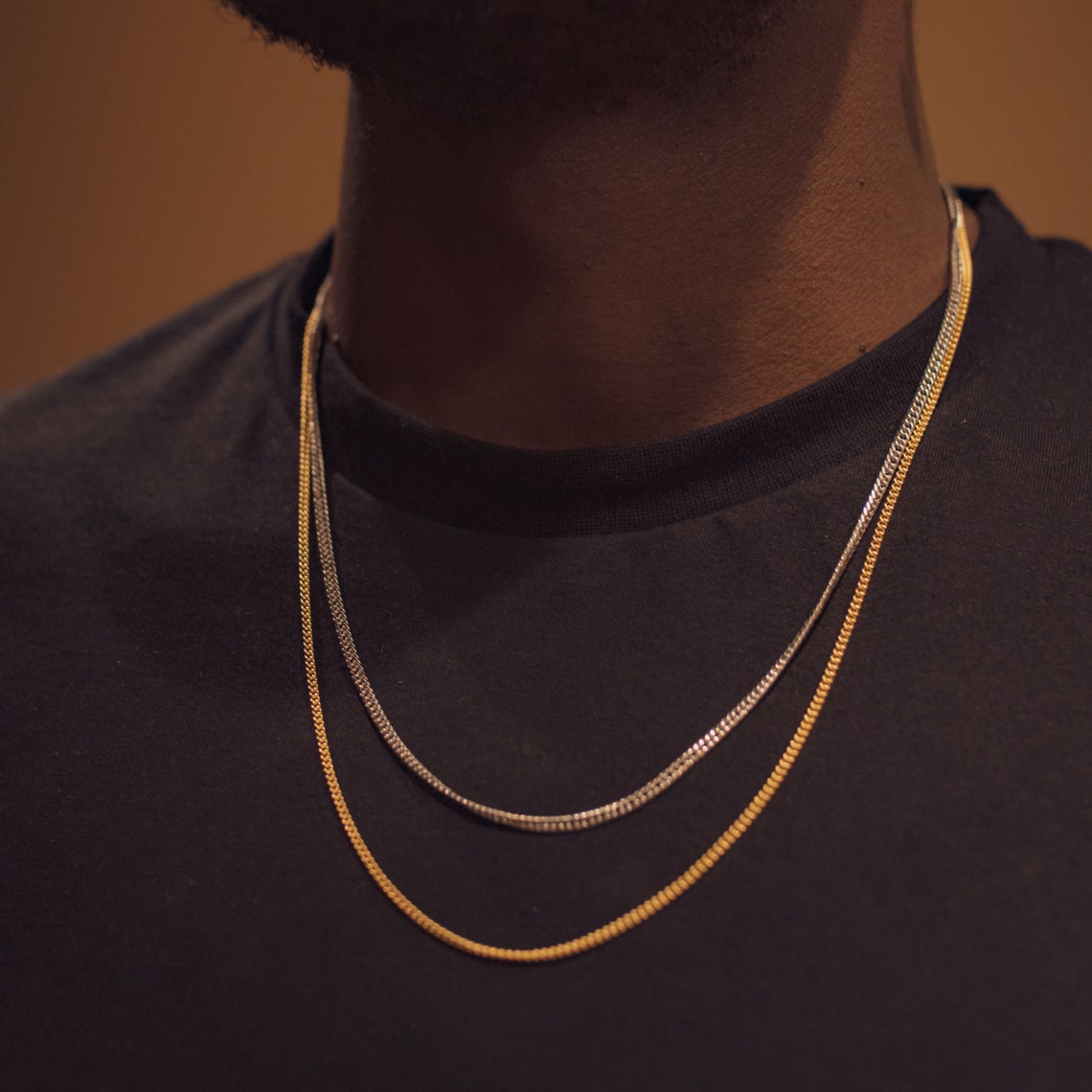 Mens Gold Chain - 2mm Gold Connell Link Chain - Mens Jewelry - 18K Gold ...