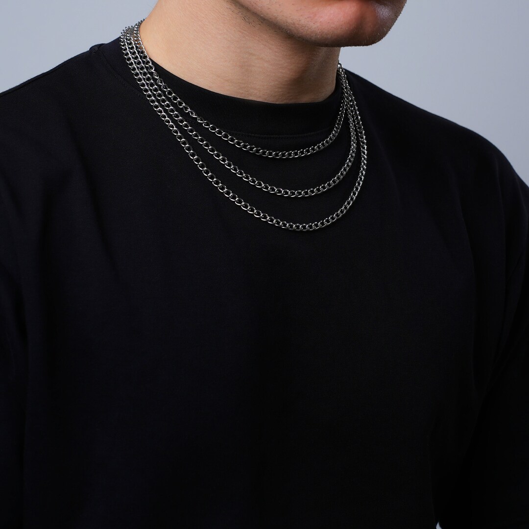 5mm Silver Connell Chain, Mens Chain, Thick Silver Chain Mens, Mens ...