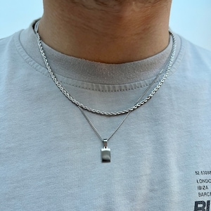 Mens Silver Necklace for Men - Mens Jewelry Gift Sets Silver Mens ...