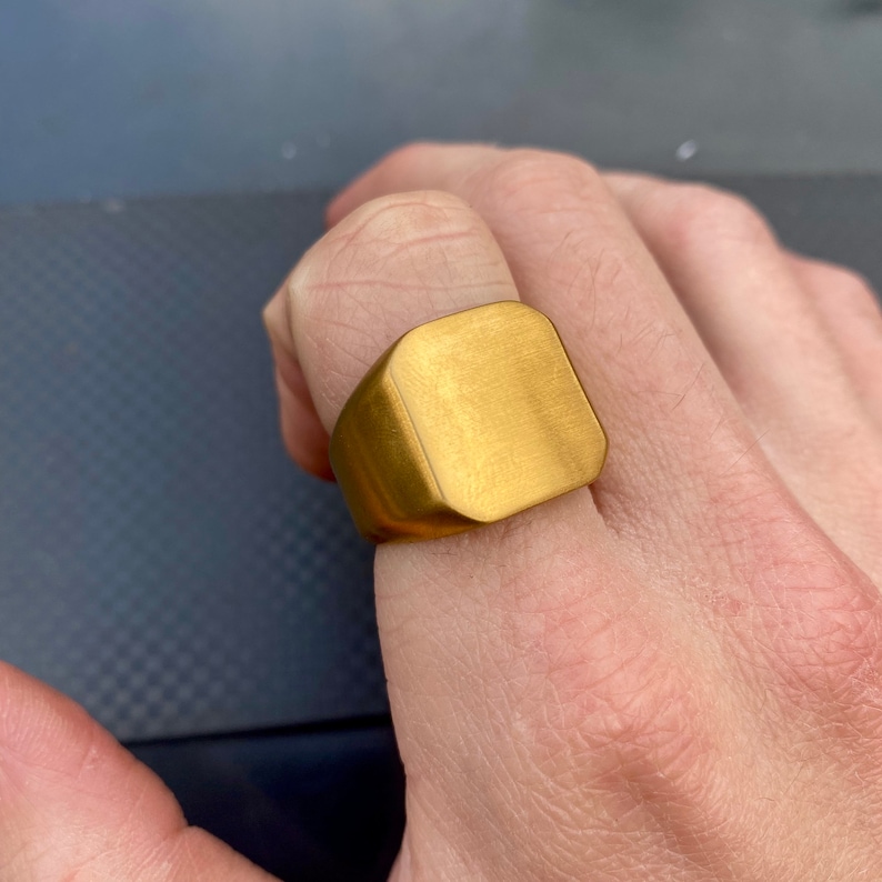 Mens Ring 18K Gold Signet Ring Men Heavy Signet Ring for | Etsy