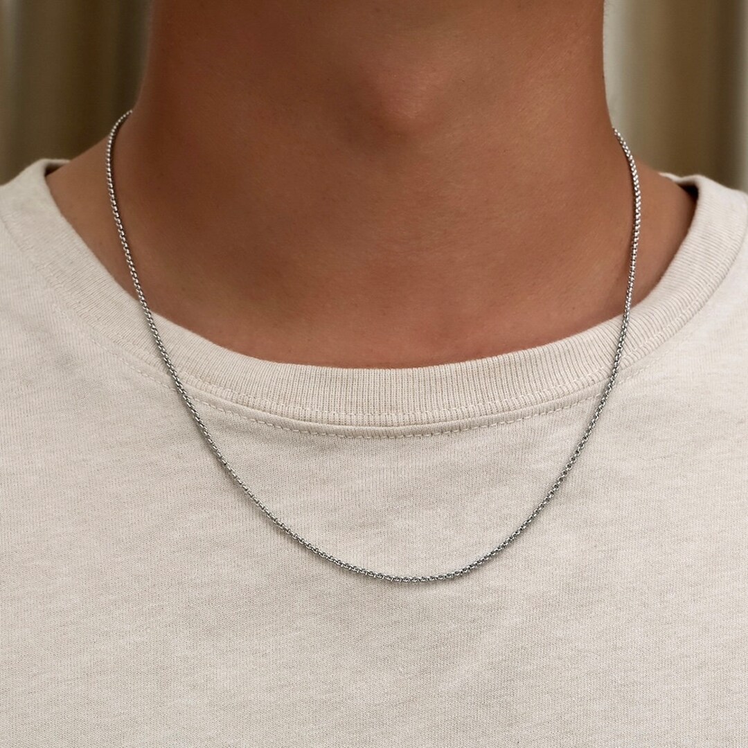 Silver Belcher Chain, Mens Chain, Silver Chain Mens, Thin Silver Chain ...