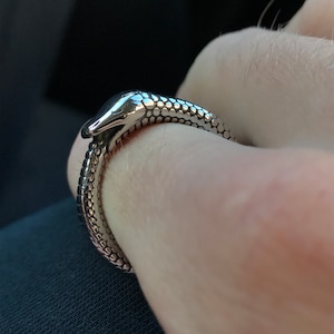 18K Gold Snake Ring for Men - Waterproof Snake Ring - Thin Snake Band ...