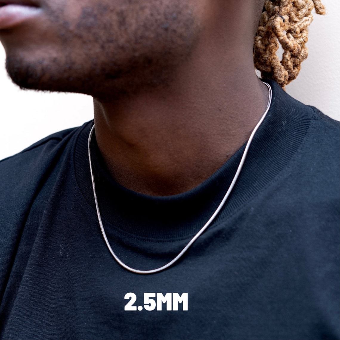 Mens Necklace Silver Snake Chain Men Minimalist Silver - Etsy