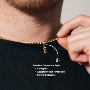 Initial Necklace for Men - 18K Gold Initial Chain Pendant - Rope ...