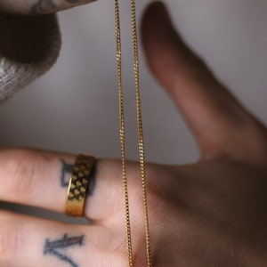 Gold Box Chain, 18K Gold Chain Necklace, Mens Gold Thin Box Chain, Gold ...