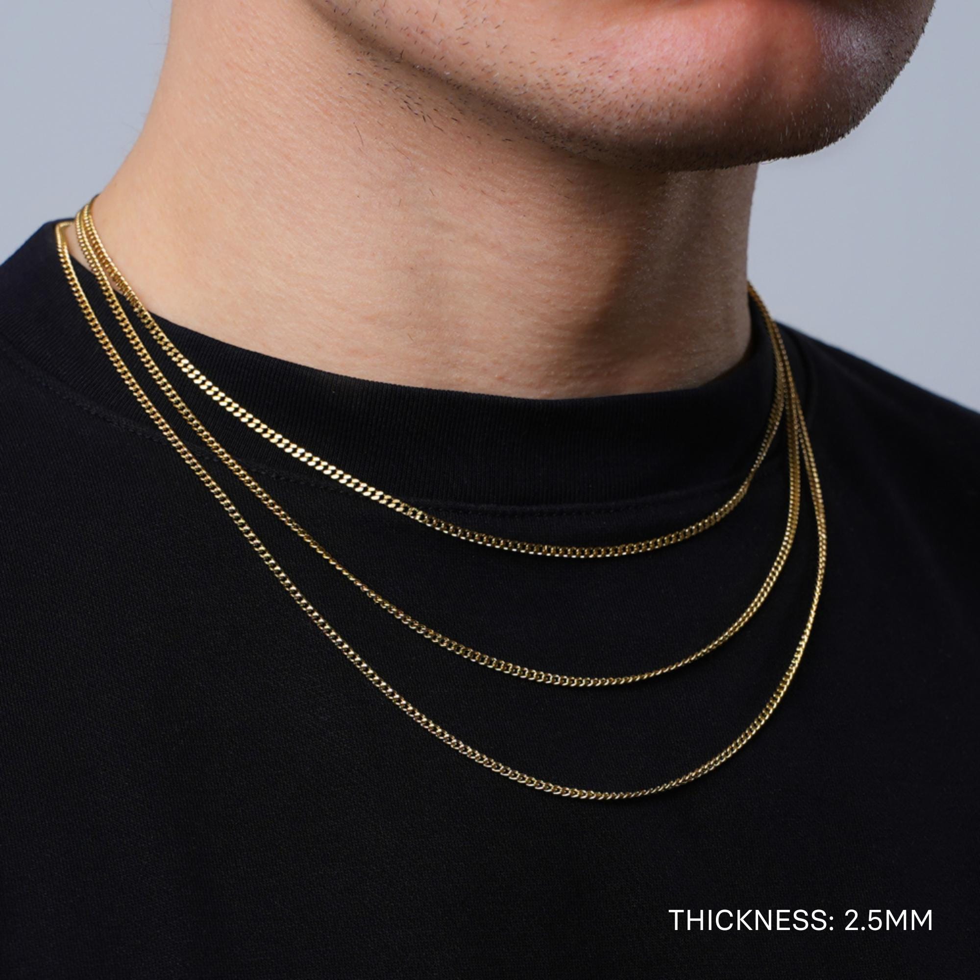 18K Gold Chain - Gold Cuban Link Chain 2.5mm - 10mm - Mens Gold Chains ...