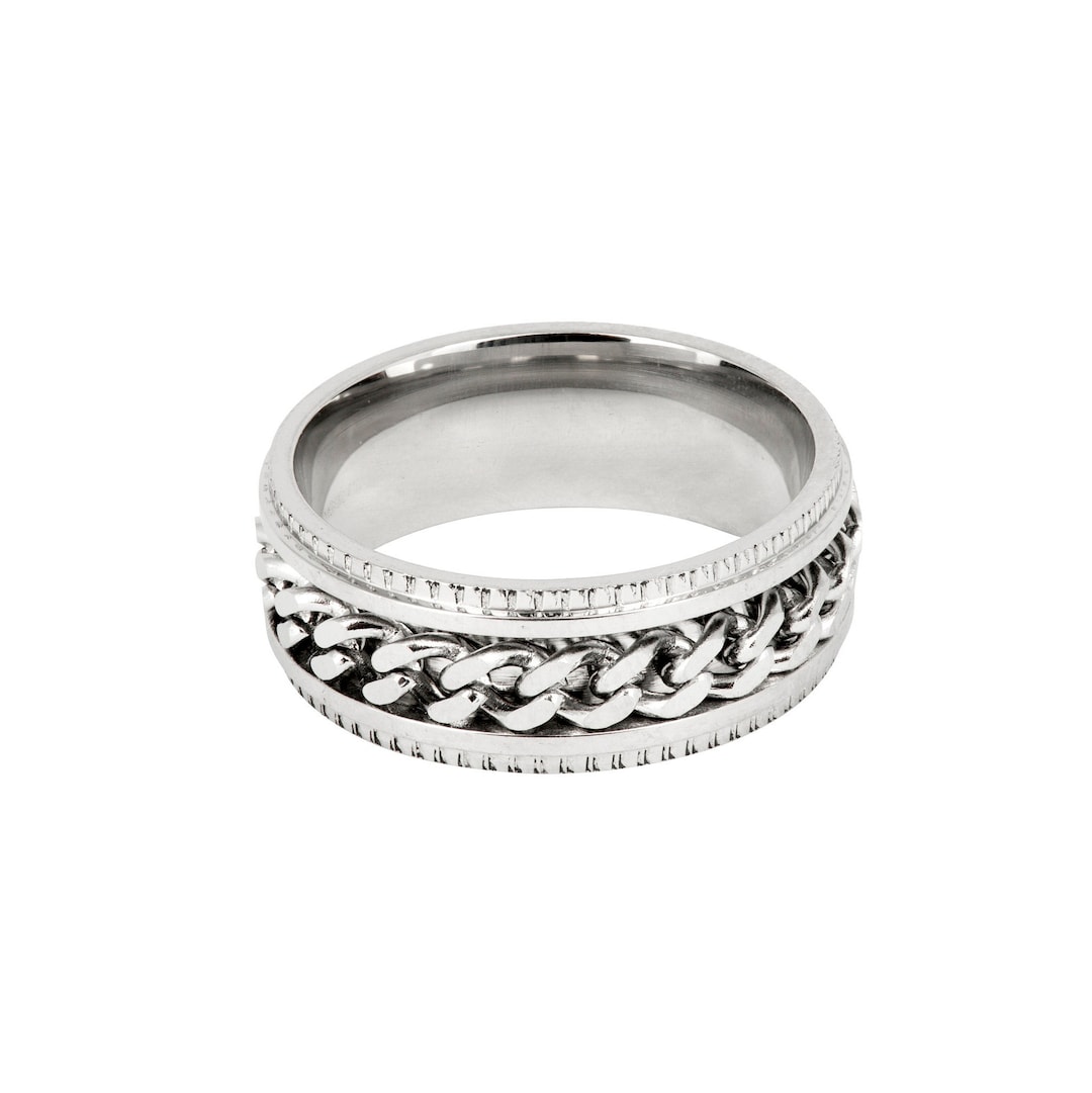 Mens Ring - Fidget Spinner Ring - Meditation Ring - Rotating Thumb ...