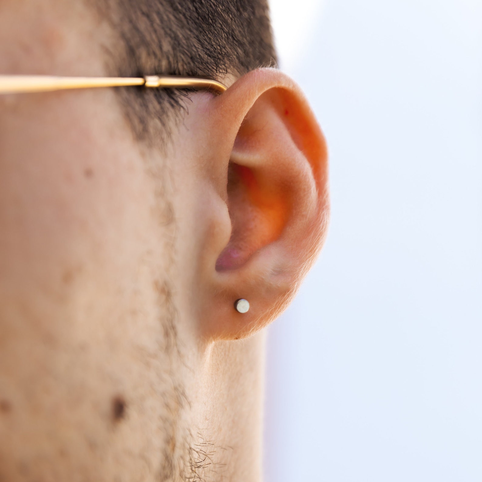 Mens Gold Earrings - Mens Earrings Studs - 3mm Stud Earrings Men - Mens ...