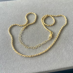 Gold Rope Chain, 23K Gold Plated Chain Necklace, Mens Gold Rope Chain ...