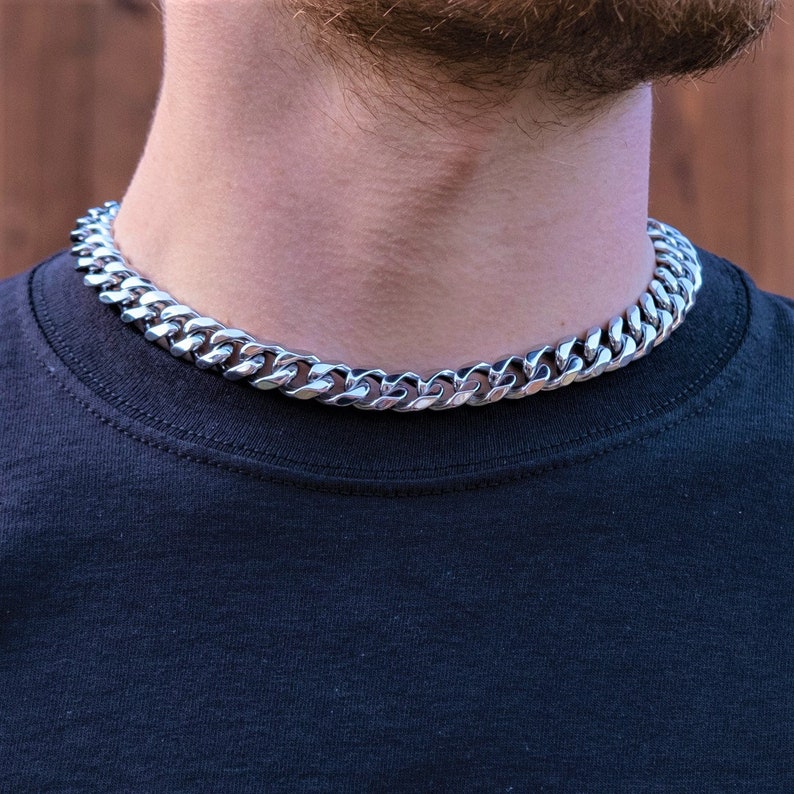 Herren Kette Silber dicke Halskette Kette Halsband kubanischen | Etsy