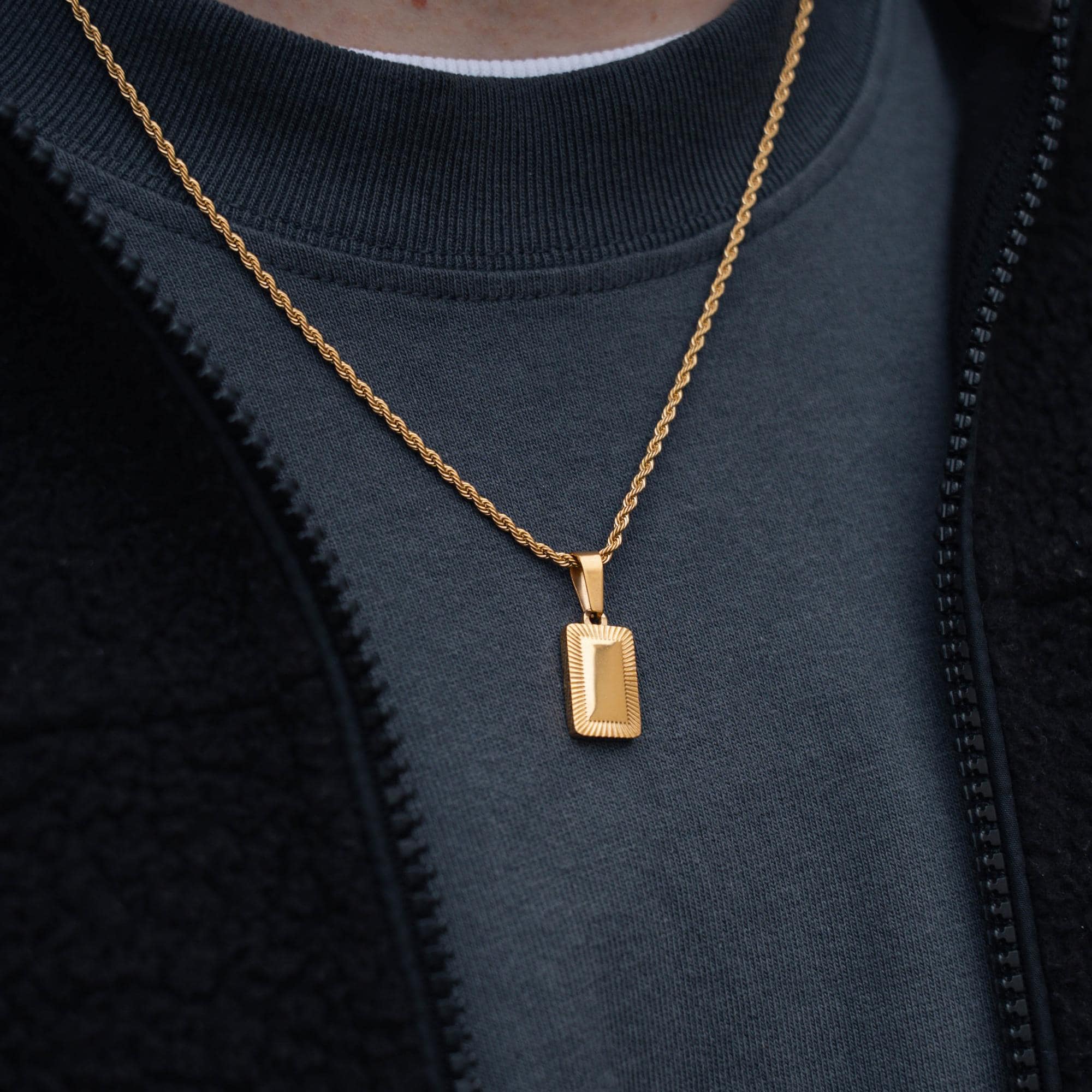 Mens Necklace - 18K Gold Chain Pendant Necklace for Men - Mens Jewelry ...