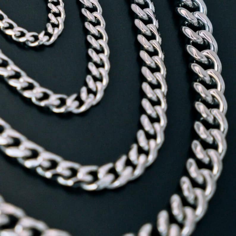 Silver Cuban Chains, Mens Chains, Silver Curb 2mm-10mm Cuban Link Chain ...