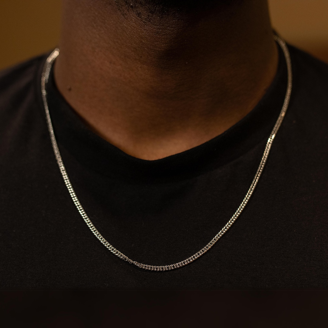 Silver Flat Cuban Link Chain - Mens Chains - Silver Chain for Men ...