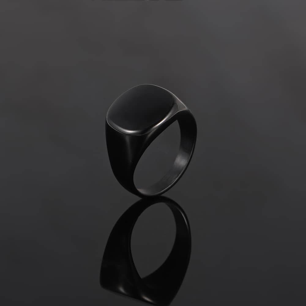 Black Signet Ring Men Mens Ring Black Onyx Styled Ring - Etsy
