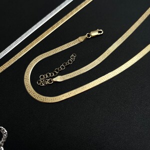 Gold Snake Chain, Gold Flat Snake Mens Chain, 5mm Flat Gold Chain, Gold ...