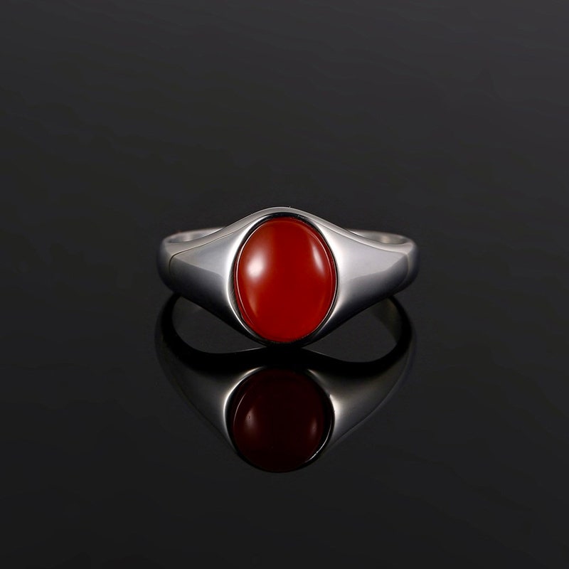 Men Red Agate Gemstone Ring - Etsy UK