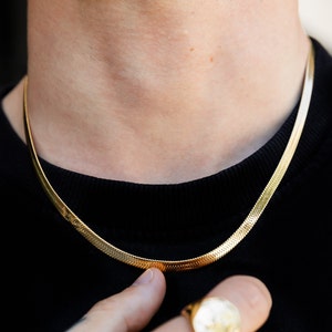 Gold Snake Chain, Mens Necklace Chain, 3mm / 5mm Gold Chain, 18K Gold ...