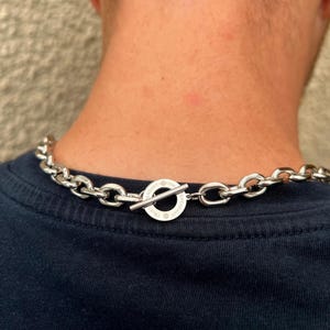 Mens Necklace - Silver Chunky Chain for Men - Mens 9mm Silver Necklace ...