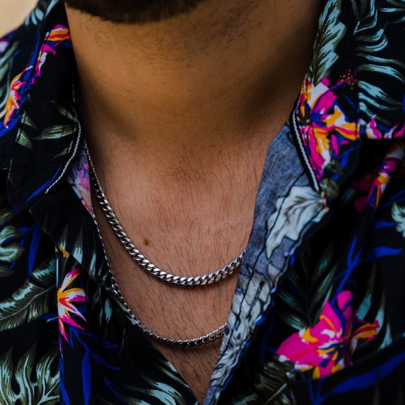 5mm Silver Cuban Chain Mens Chain Silver Chain Mens Thick - Etsy
