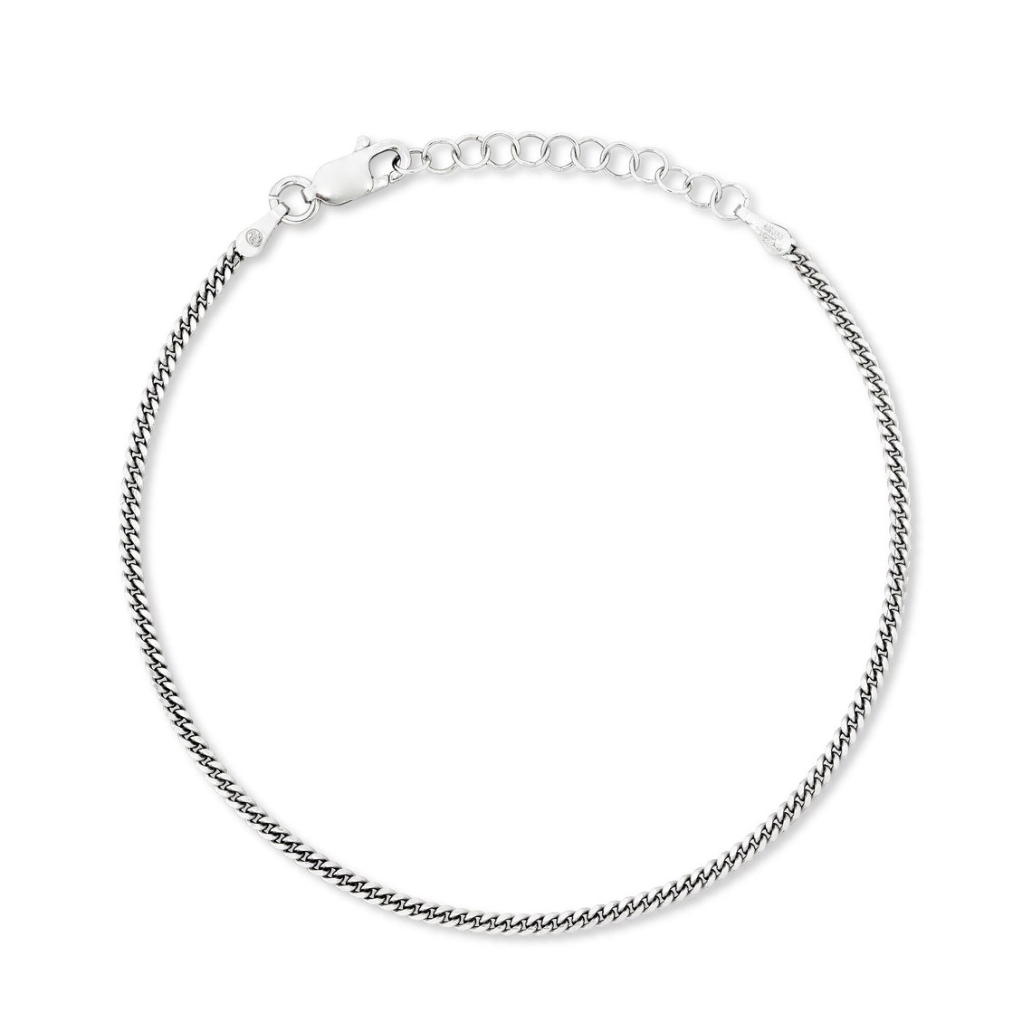 Mens Bracelet - 2mm Thin Silver Bracelet Men - 925 Sterling Silver ...