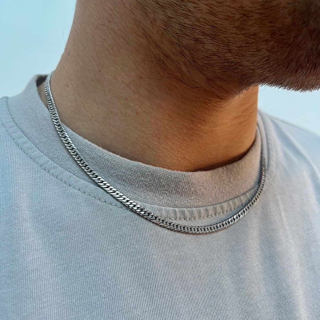 Silver Chain - Silver Double Curb Link Chain - Mens Chains - Mens ...