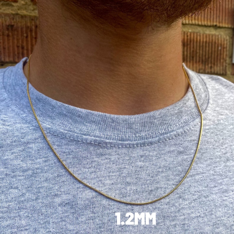18K Gold Snake Chain Necklace, Mens Gold Chain, Gold Chains 0.9mm-3.2mm ...