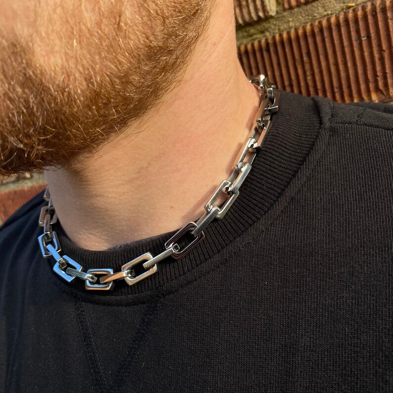 Silver Link Chain for Men Mens Chain Necklace 18 - Etsy