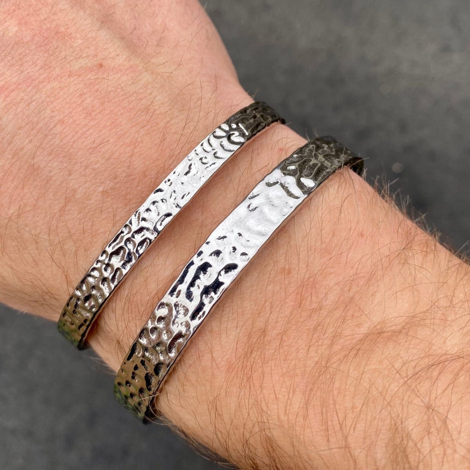 Mens Cuff Bracelet Silver Bangle Cuff Bracelets for Men - Etsy