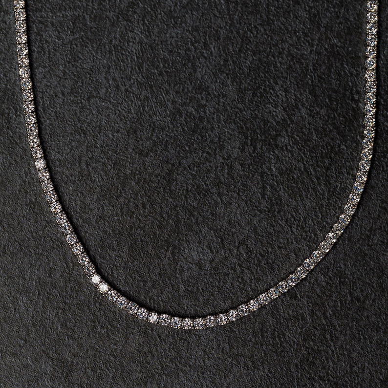 Mens Necklace Silver Tennis Chain Necklace 3mm Tennis | Etsy